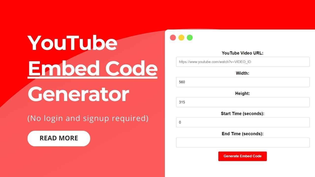 Youtube Embed Generator Youtube Embed Generator